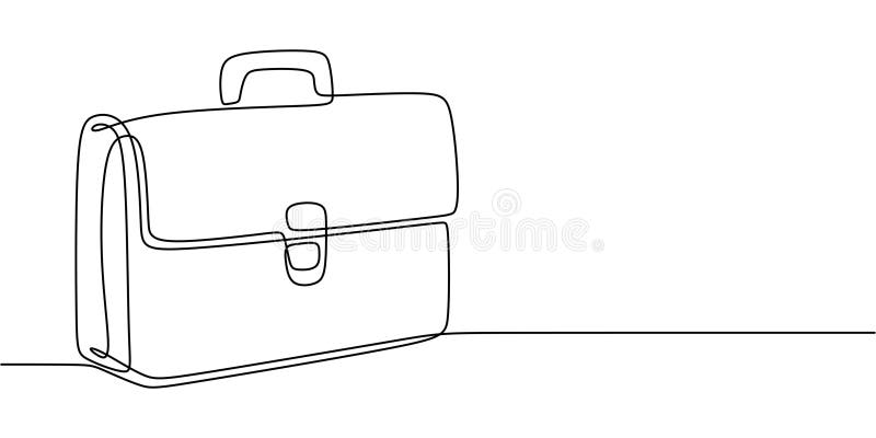 Minimalist Continuous Line Drawing of Open Briefcase for Work and ...