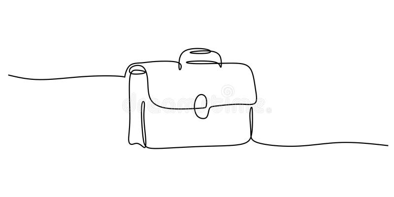 Minimalist Continuous Line Drawing of Open Briefcase for Work and ...