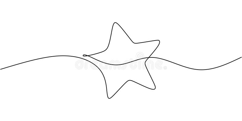 Minimalist Continuous Line Drawing of a Star - Simple Hand-Drawn ...