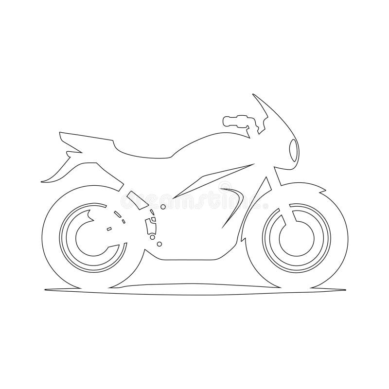 Minimalist Continuous Line Motorcycle Drawing - Vector Art Design Stock ...