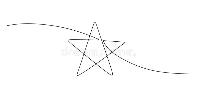 Minimalist Continuous Line Star Drawing for Celestial Symbol Design ...