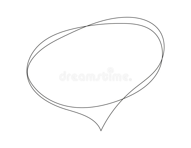 Minimalist Continuous One-line Drawing of a Speech Bubble Icon. Simple ...