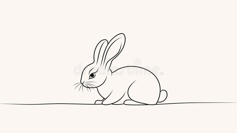 Minimalist Continuous One-line Sketch of a Rabbit in Motion Stock ...