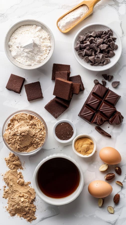 Minimalist Cookie Baking Ingredients on White Background, Clean Design ...