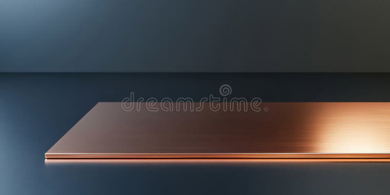 Minimalist Copper Panel Interior with Soft Lighting Reflecting Modern ...