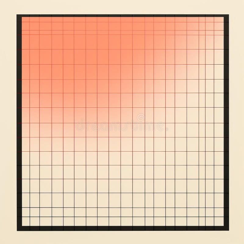Minimalist Coral Gradient Art in Black Square Frame Stock Illustration ...