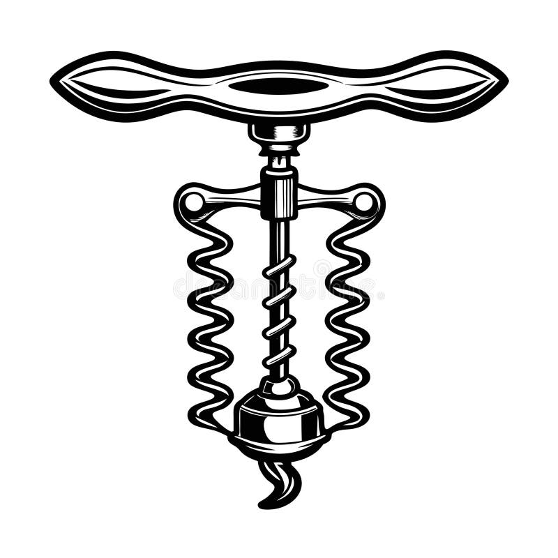 Minimalist Corkscrew Silhouette Vector Design – White Background Stock ...