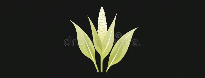 Minimalist Corn Cob Flat Design on White Background Stock Illustration ...