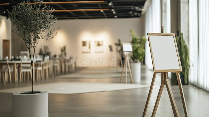 A Minimalist Corporate Event Setup Featuring Clean Signage and Neutral ...