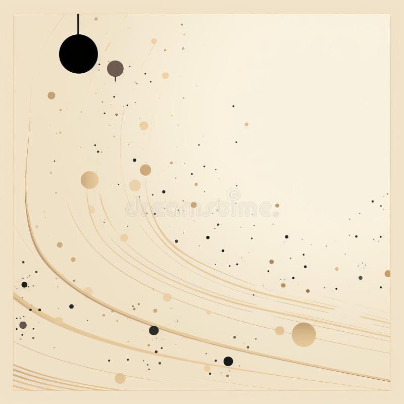 Minimalist Cosmos Line Art: Abstract Background with Circles, Bubbles ...