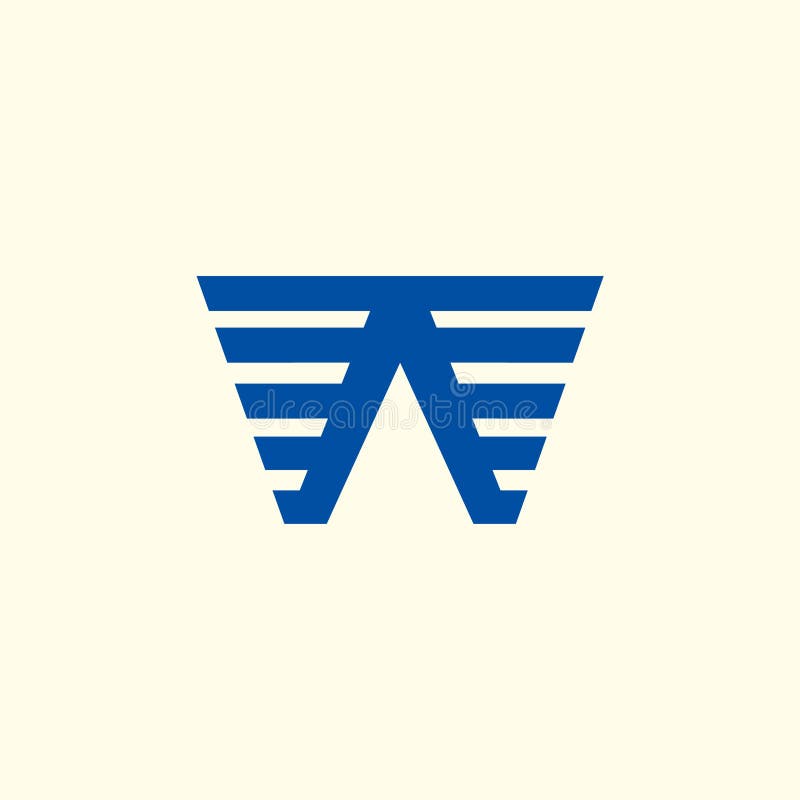 Minimalist Creative Unique Blue Line W and WA Logo Stock Vector ...