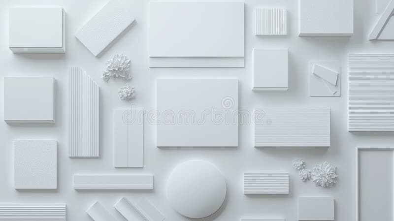 Minimalist Creative White Design Elements in Clean Aesthetic Studio ...