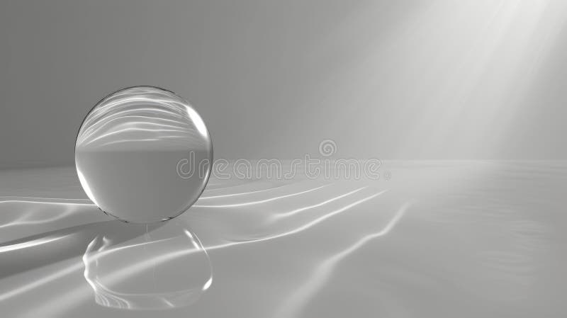 Minimalist Crystal Sphere with Soft Light Reflections Stock ...