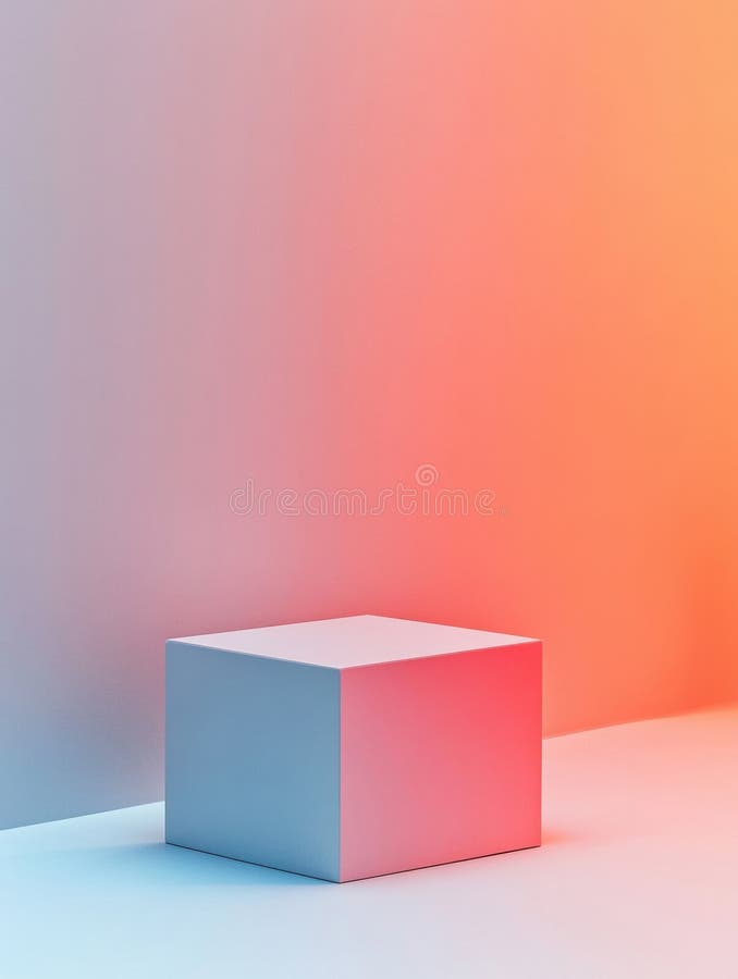 Minimalist Cube Illuminated by Soft Ambient Light in a Modern Setting ...