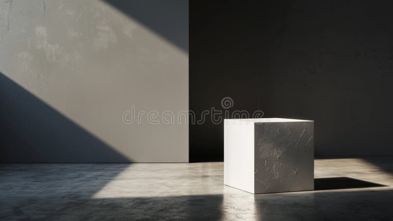 Minimalist Cube in a Modern Space Stock Image - Image of striking ...