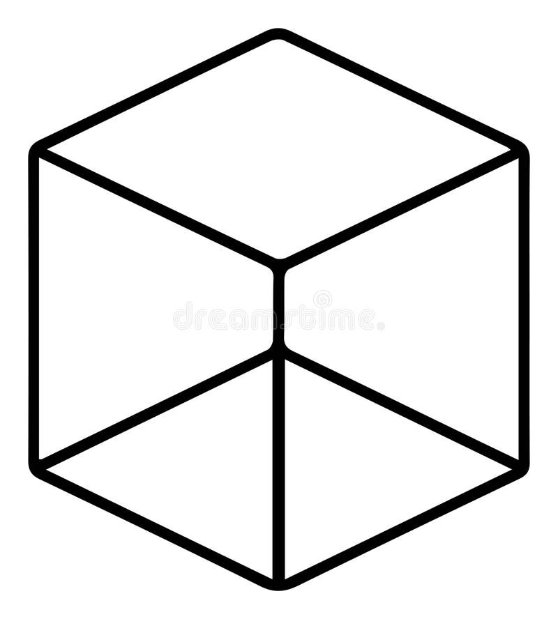 Minimalist Cube Outline a Simple Geometric Representation of Three ...