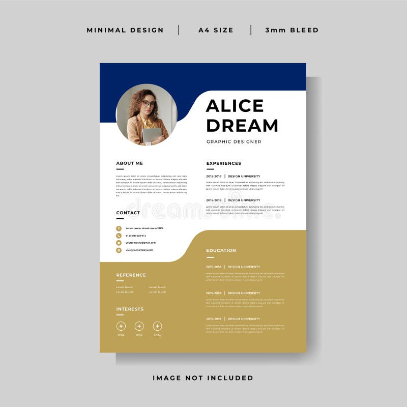 Minimalist Curriculum Vitae Design Vector Template Stock Illustration ...