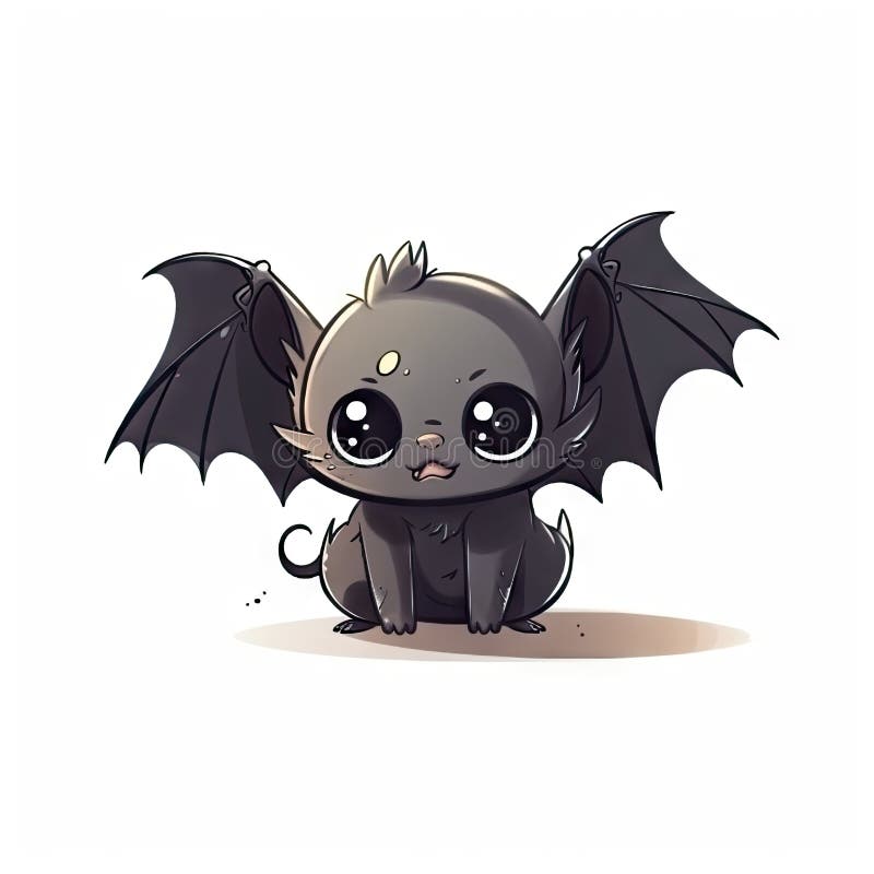 Minimalist Cute Bat Drawing on White Background for Invitations and ...