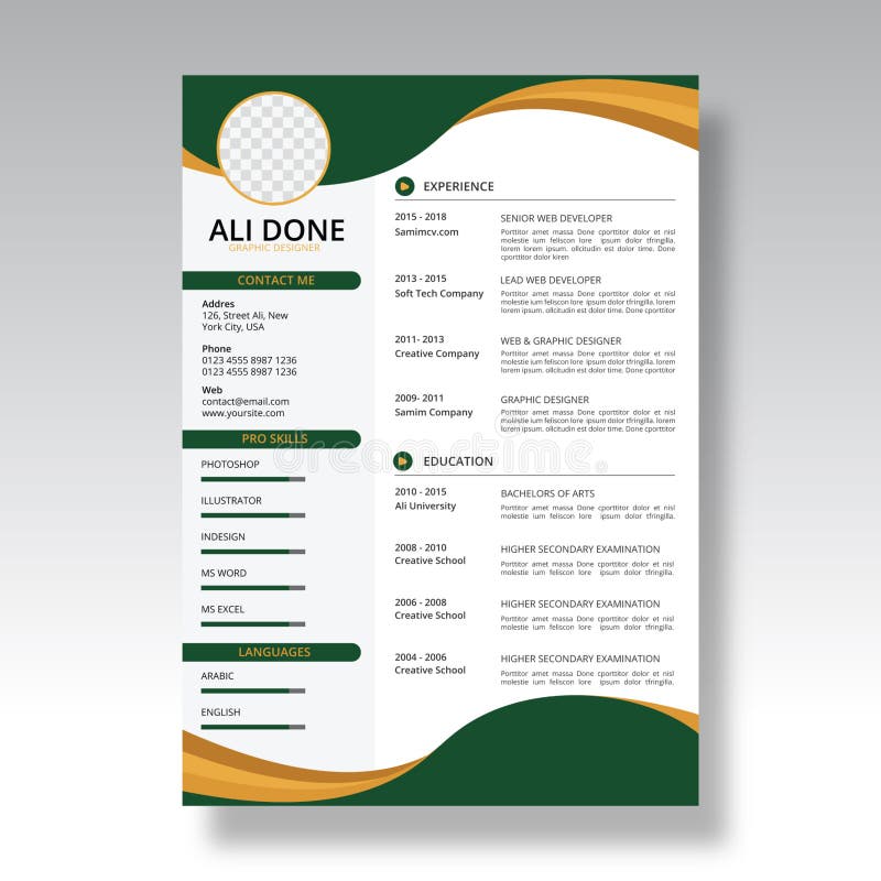 Minimalist Cv Template Editable , A4 Size Stock Vector - Illustration ...