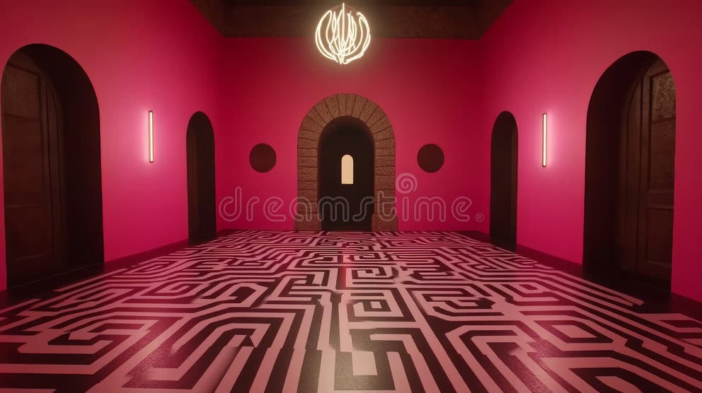 Minimalist Cybersecurity Design Elements, Including a Red Circuit Board ...