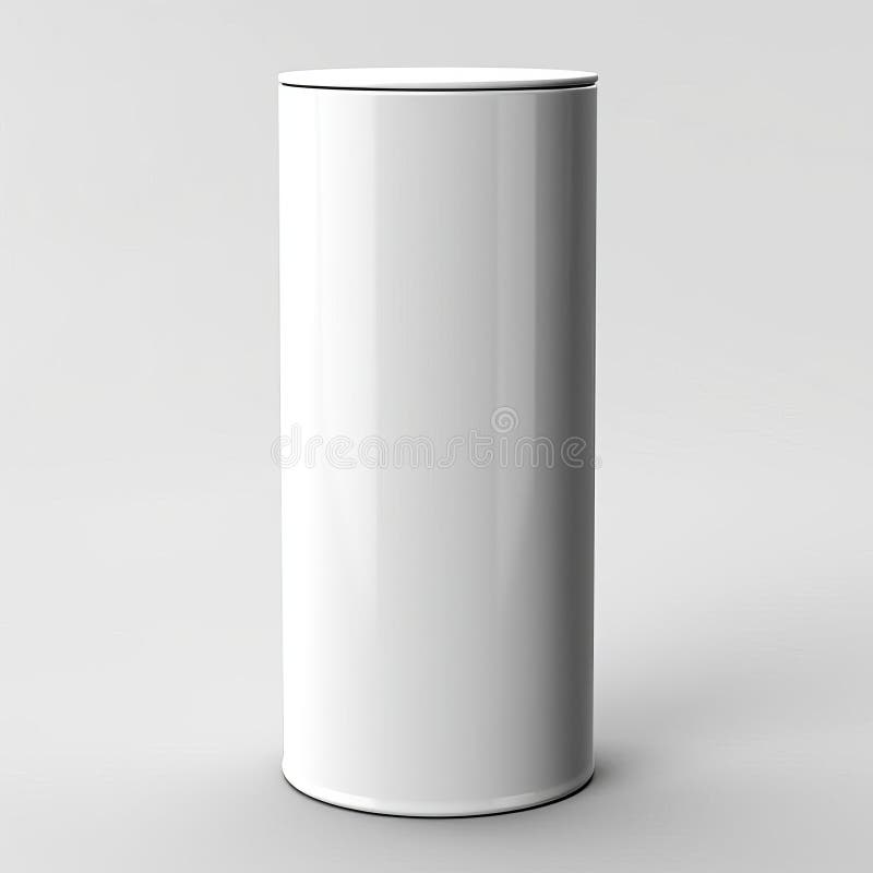 Minimalist Cylinder Object on White Isolated Background Image Stock ...