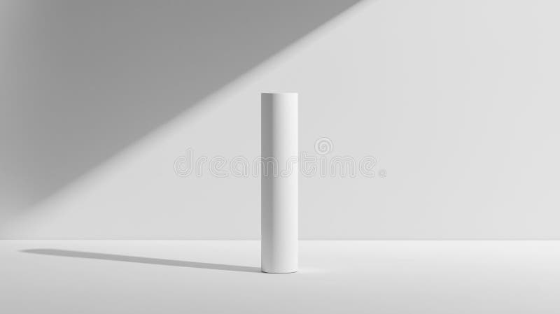 Minimalist Cylindrical Object Stands Against a Light Gray Background ...