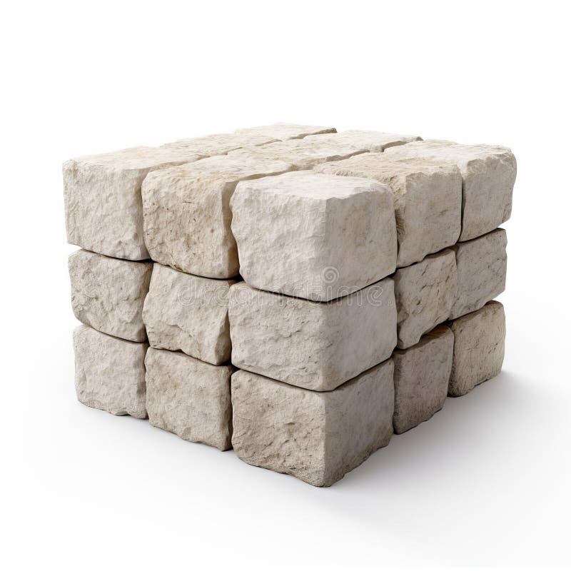Minimalist 3d Ashlar Stack on White Isolated Background Stock ...