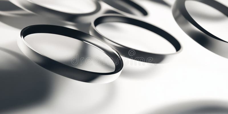Minimalist 3d Background Series Floating Metallic Rings Casting Subtle ...