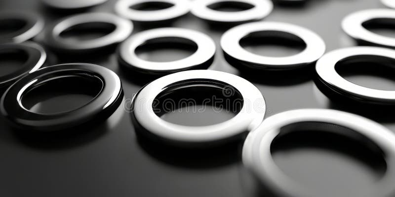 A Minimalist 3D Background with a Series of Floating Metallic Rings ...