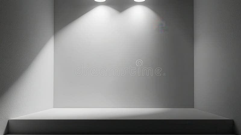 Minimalist 3D Blank Surface with Spotlight Above Stock Illustration ...