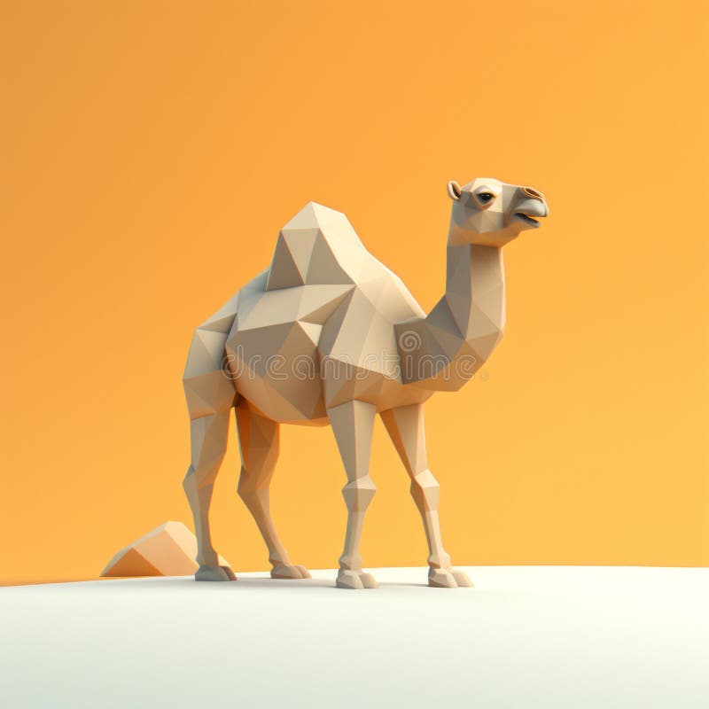 Minimalist 3d Camel Model: High Resolution Polygonal Style Stock ...