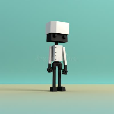 Minimalist 3d Character: Robert in Modular Constructivism Style Stock ...