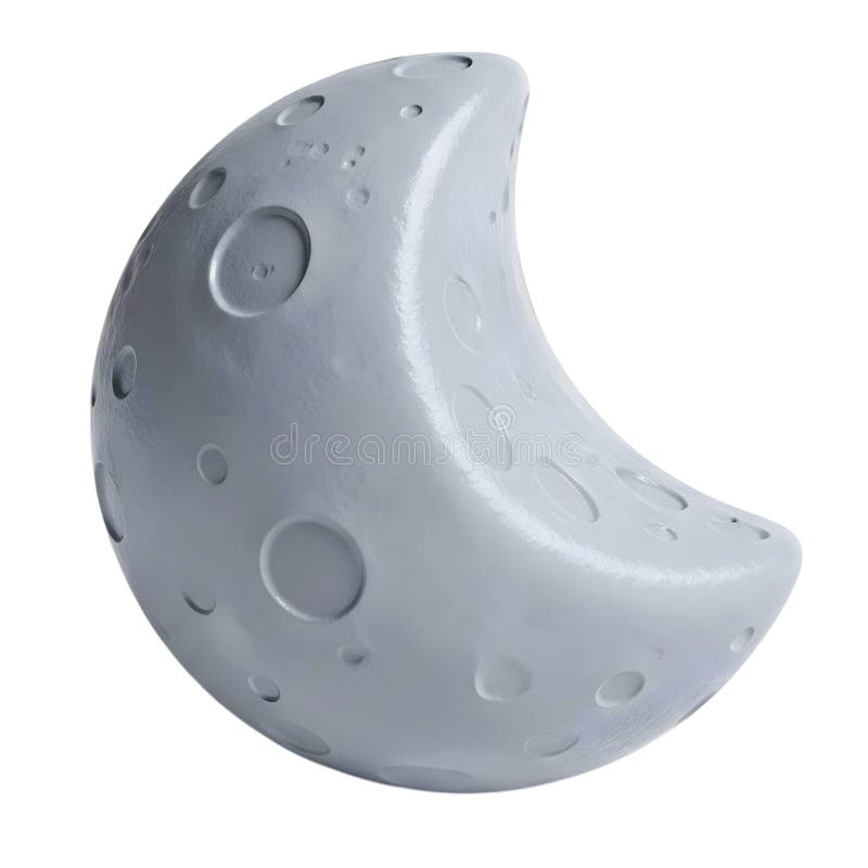 Minimalist 3D Cute Crescent Moo in Cheerful and Fun Design Stock Photo - Illustration of happy ...