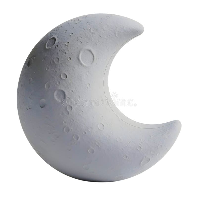 Minimalist 3D Cute Crescent Moon in Cheerful and Fun Design Stock Photo ...