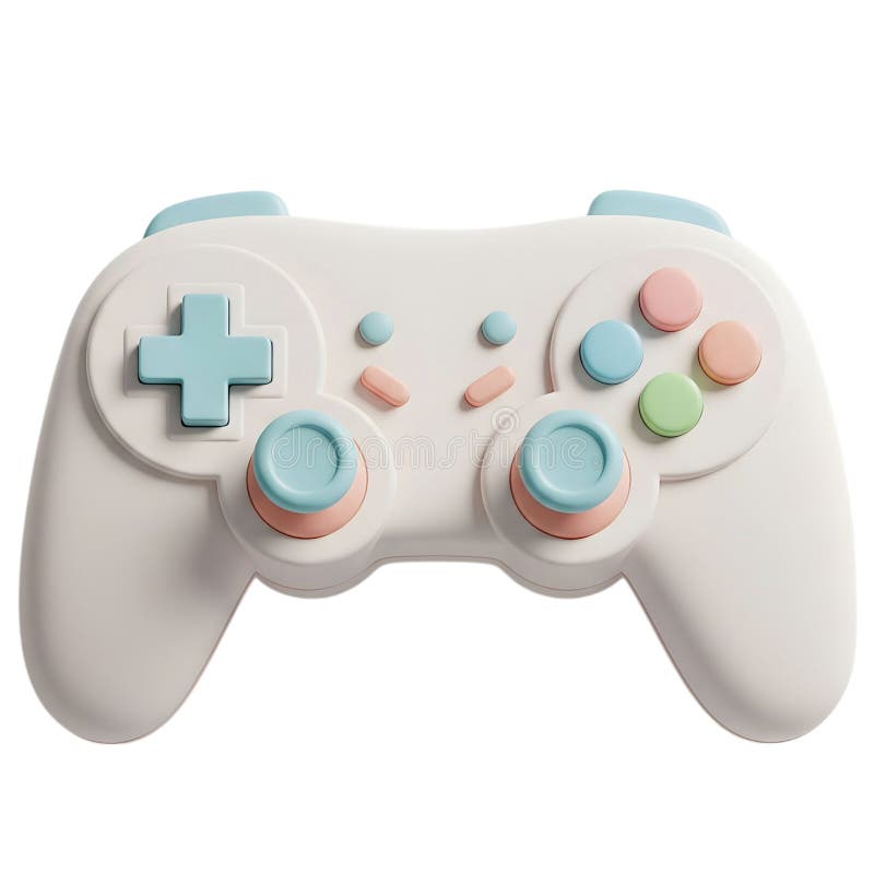 Minimalist 3D Cute Game Controller in Cheerful and Fun Design Stock ...