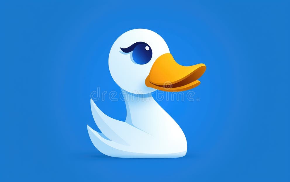A Minimalist 3D Duck Bird Icon in Simple Style Stock Illustration ...