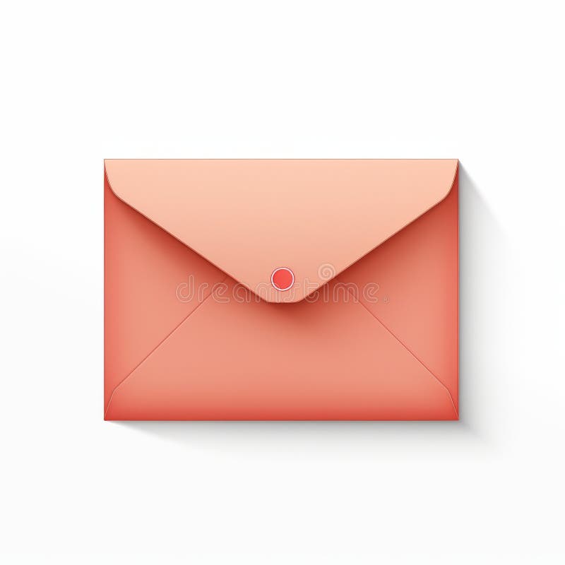Minimalist 2d Envelope Illustration with Realistic Light and Color ...