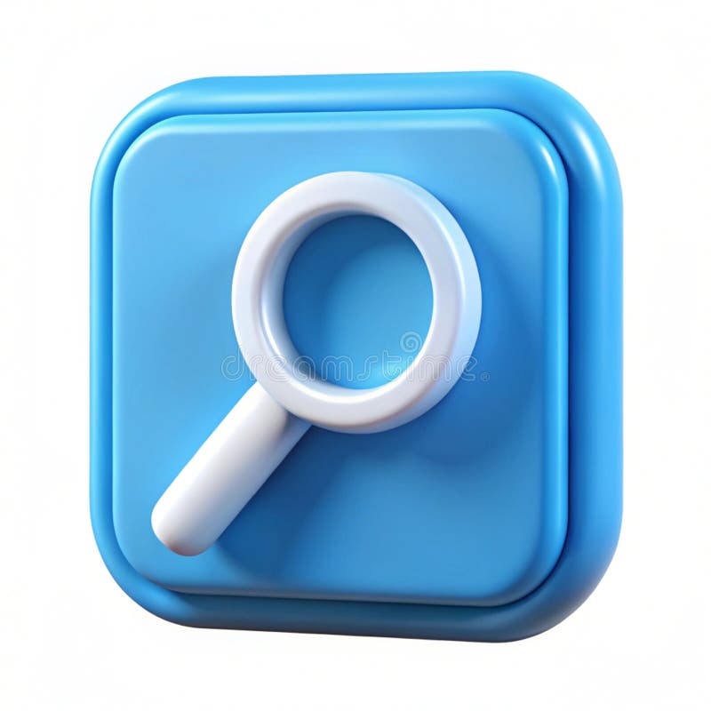Search 3D Icon on White Background Stock Illustration - Illustration of ...