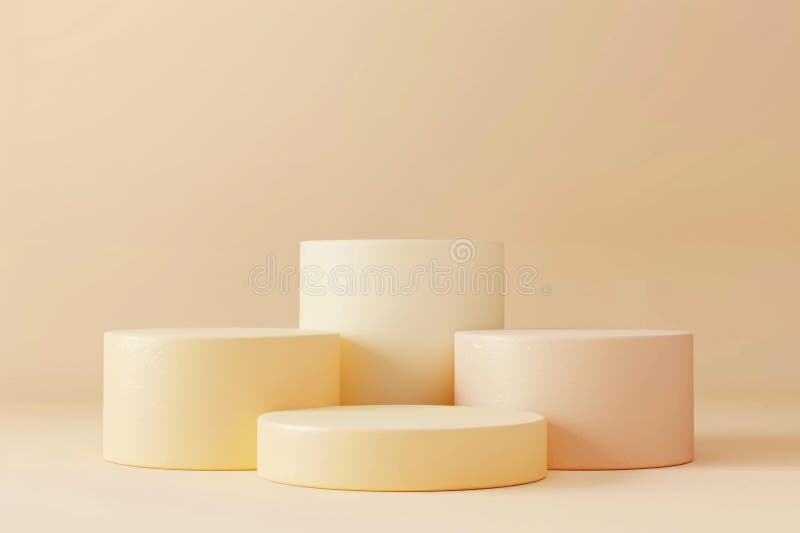 Minimalist 3D Plasticine Style Cylinders in Soft Pastel Colors for ...