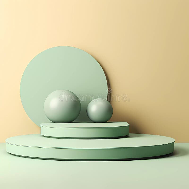 The Minimalist 3D Podium Display in Mint Green. Featuring a Clean and ...