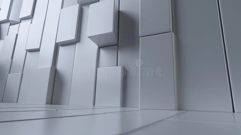 Minimalist 3D Rectangular Block Wall Design Stock Illustration - Illustration of texture, design ...