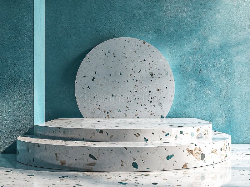 Minimalist 3D Render Featuring Abstract Platform and Backdrop Ideal for Product Showcase Stock ...