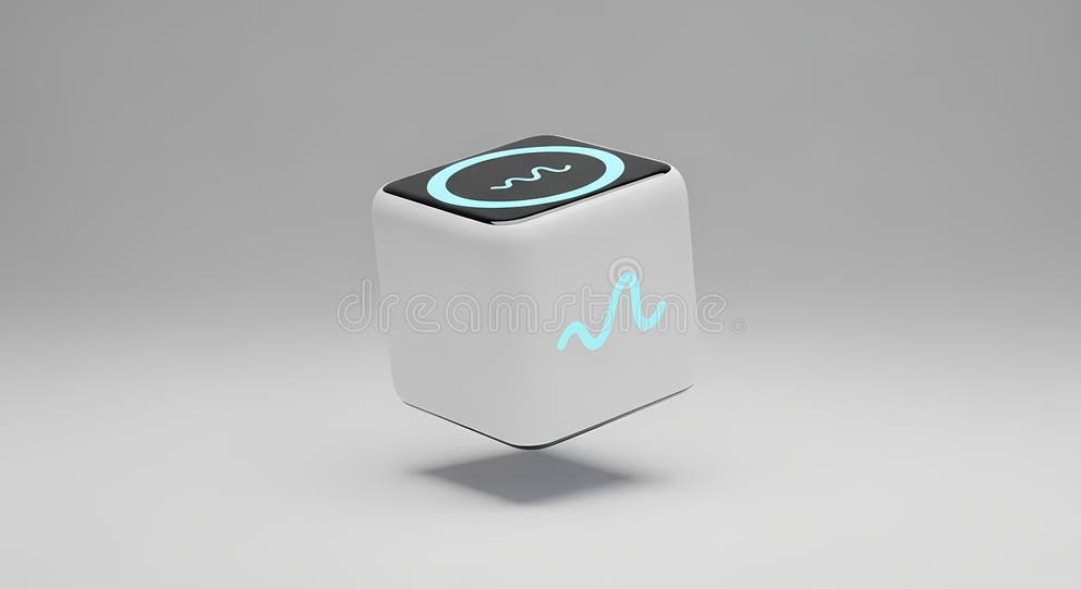 Abstract Cube with Waveform Icon Stock Illustration - Illustration of ...