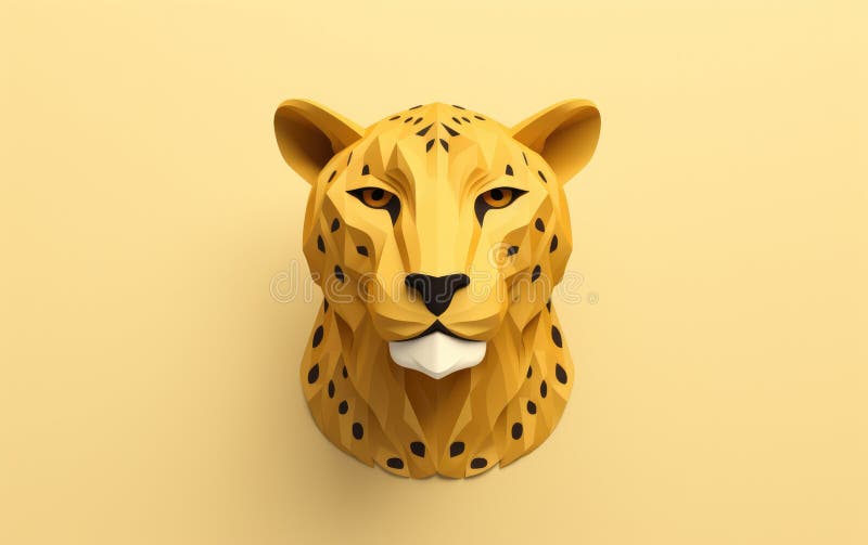 A Minimalist 3D Rendering of the Majestic Cheetah. Generative AI Stock ...