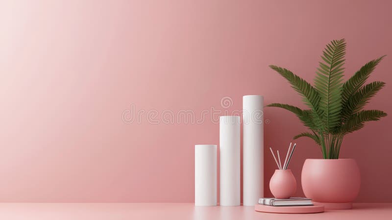 Minimalist 3D Rendering of a Modern Bar Chart with White Bars Against a ...