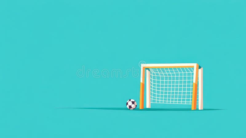A Minimalist D Soccer Goal Design Featuring Simple Shapes and a Clean ...