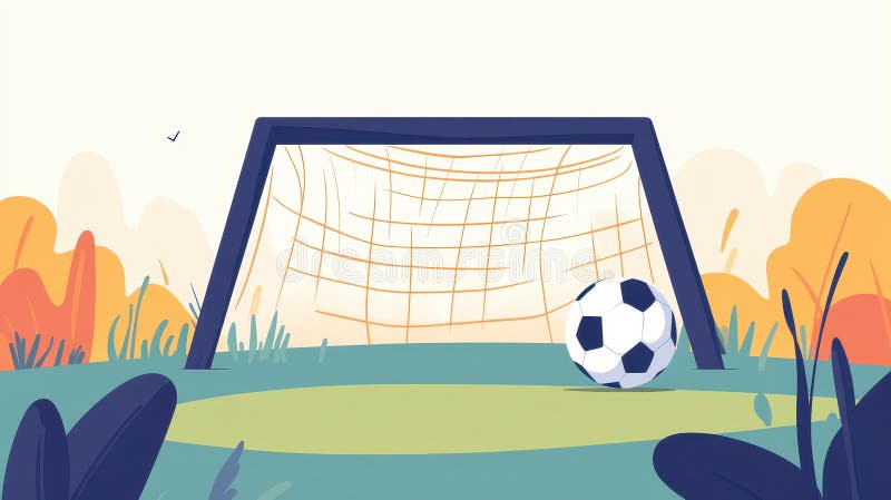 A Minimalist D Soccer Goal Design Featuring Simple Shapes and a Clean ...