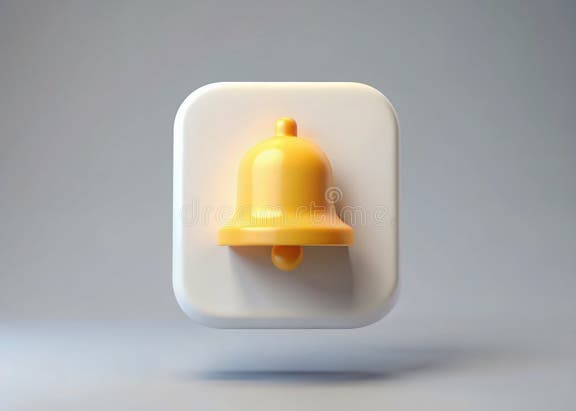 A Minimalist 3D Visualization of an Empty Notification Icon Suspended ...