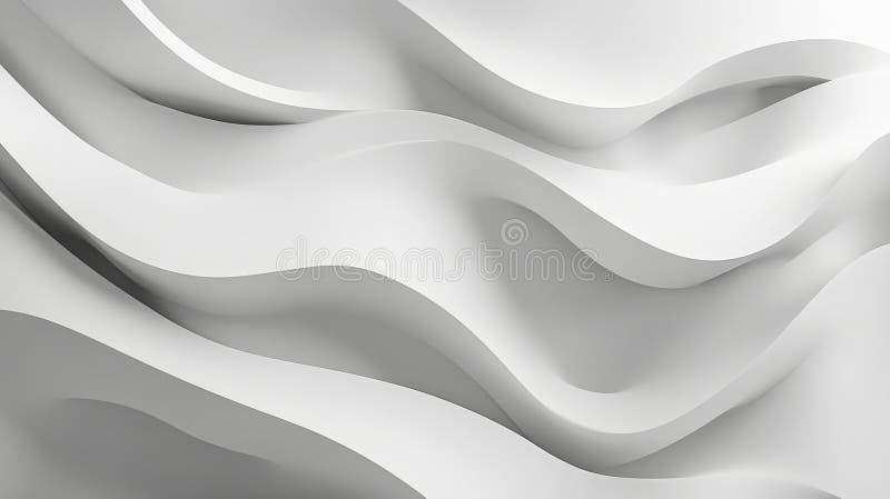 A Minimalist 3D Wave Design in Grayscale, with Soft, Undulating Curves ...