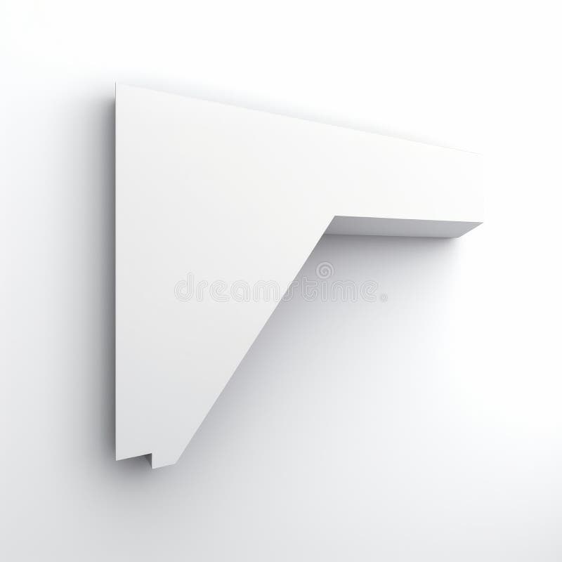 Minimalist 3d White Bracket Wall Art in Architectural Perspective Stock ...